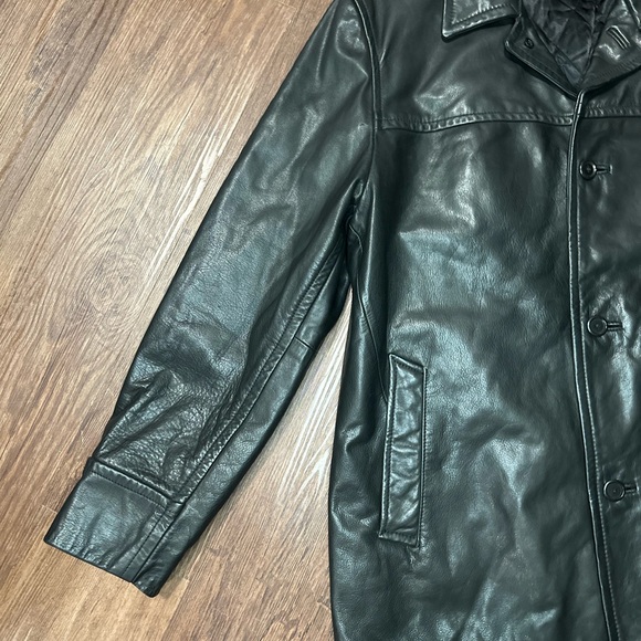 GAP | Jackets & Coats | Vintage Gap Mens Leather Jacket Black Button ...